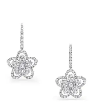 Graff Wild Flower Diamond Earrings - White