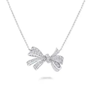 Graff Gold And Diamond Tilda's Bow Necklace - White