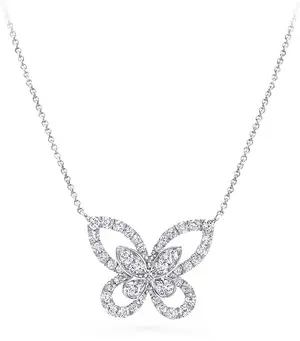 Graff Gold And Diamond Butterfly Pendant Necklace - White