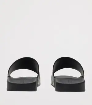 Burberry Check Print Slides - Black
