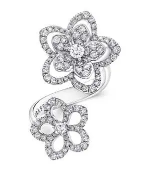Graff Gold And Diamond Wild Flower Ring - White
