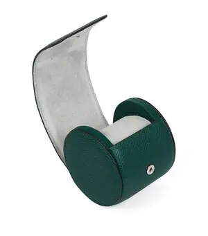 Smythson Panama Leather Watch Roll - Green