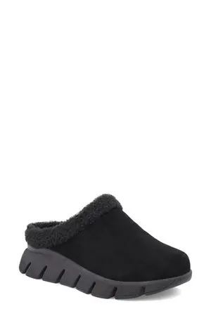 Mia Genuine Shearling Slipper - Black