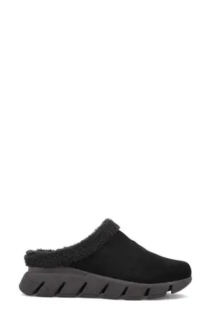 Mia Genuine Shearling Slipper - Black
