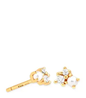 ASTRID & MIYU Plated Embellished Stud Earrings