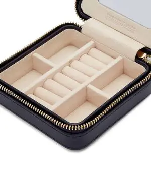 Wolf Small Leather Maria Jewellery Case