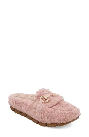 Mia Faux Shearling Slipper - Blush