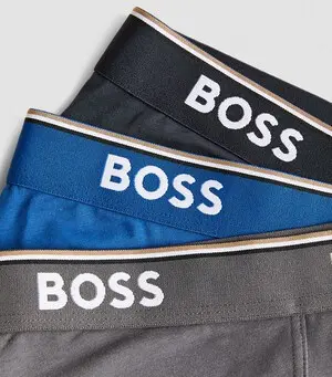 BOSS Stretch-cotton Logo Trunks - Blue