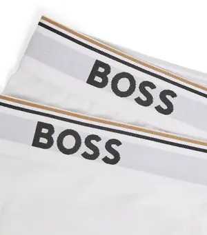 BOSS Stretch-cotton Logo Trunks - White