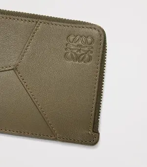 Loewe Leather Puzzle Edge Coin Card Holder - Green