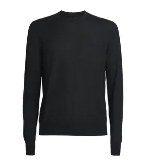 Giorgio Armani Virgin Wool Crew-neck Sweater - Black