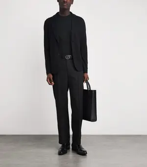 Giorgio Armani Virgin Wool Crew-neck Sweater - Black
