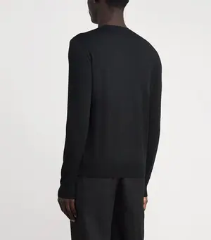 Giorgio Armani Virgin Wool Crew-neck Sweater - Black
