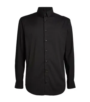Giorgio Armani Cotton-blend Shirt - Black