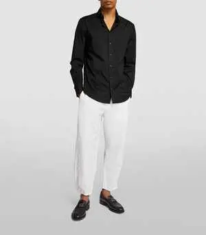 Giorgio Armani Cotton-blend Shirt - Black