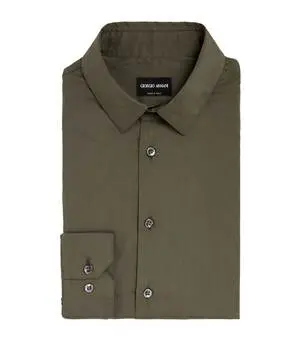 Giorgio Armani Cotton-blend Shirt Green