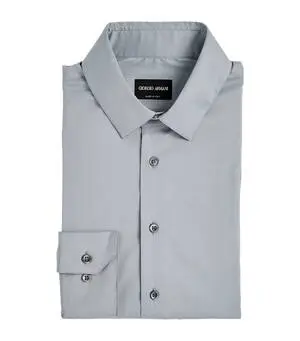 Giorgio Armani Cotton-blend Shirt Grey