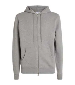 Sunspel Loopback Zip-up Hoodie - Grey