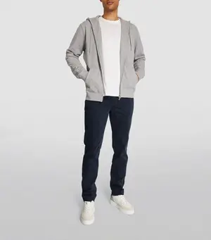 Sunspel Loopback Zip-up Hoodie - Grey