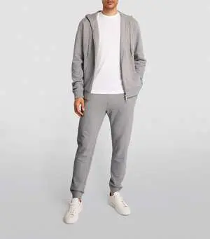 Sunspel Loopback Zip-up Hoodie - Grey