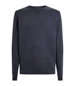 Sunspel Loopback Cotton Sweatshirt - Navy