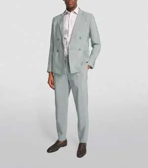Giorgio Armani Silk-blend Tailored Trousers