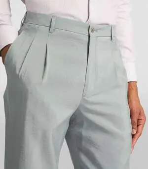 Giorgio Armani Silk-blend Tailored Trousers