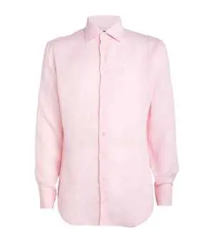 Giorgio Armani Linen Shirt Purple