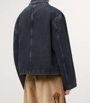 Loewe Leather-trimmed Denim Jacket