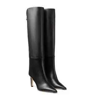 JIMMY CHOO Alizze 85 Leather Knee-high Boots - Black
