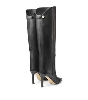 JIMMY CHOO Alizze 85 Leather Knee-high Boots - Black