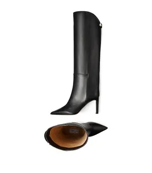 JIMMY CHOO Alizze 85 Leather Knee-high Boots - Black