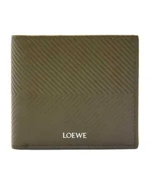 Loewe Textured Leather Bifold Wallet - Green