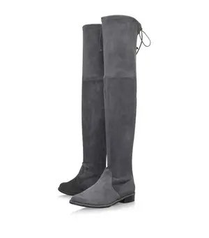 STUART WEITZMAN Suede Thigh High Boots - Grey