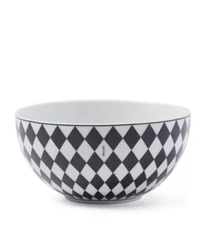 Prada Set Of 2 Chequerboard Soup Bowls