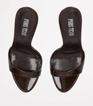 Paris Texas Patent Leather Lidia Mules 105 - Brown
