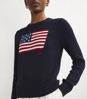 Polo Ralph Lauren Cotton American Flag Sweater