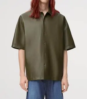 Loewe Leather Short-sleeve Shirt