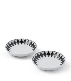 Prada Set Of 2 Porcelain Chequerboard Sauce Bowls