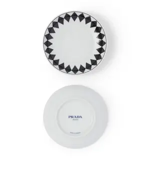 Prada Set Of 2 Porcelain Chequerboard Sauce Bowls