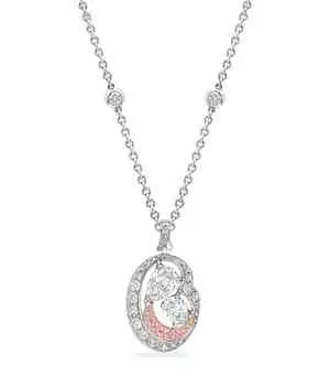 BOODLES Platinum, Rose Gold, And Diamond Necklace - Silver