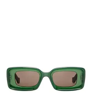 Loewe Rectangular Frame Sunglasses Green