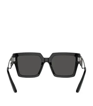Dolce & Gabbana Oversized Square Frame Sunglasses With Crystal Embellished Logo
