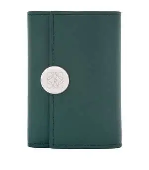 Loewe Small Leather Pebble Wallet Green