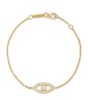 JENNIFER MEYER Medium Edith Evil Eye Diamond Bracelet - Gold