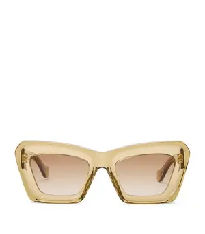 Loewe Bevelled Cat Eye Sunglasses - Green