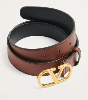 Valentino Garavani Leather Vlogo Signature Belt - Brown