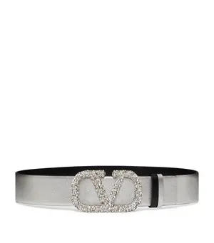 Valentino Garavani Valentino Garavani Reversible Vlogo Signature Belt Metallic