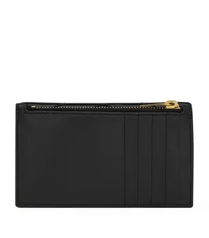 Saint Laurent Monogram Fragments Metalassé Card Holder - Black