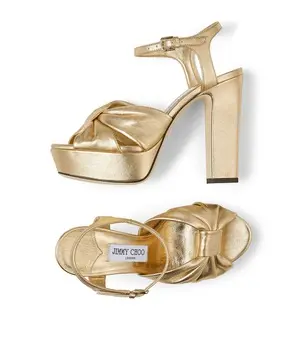 JIMMY CHOO Heloise 120 Platform Sandals - Gold